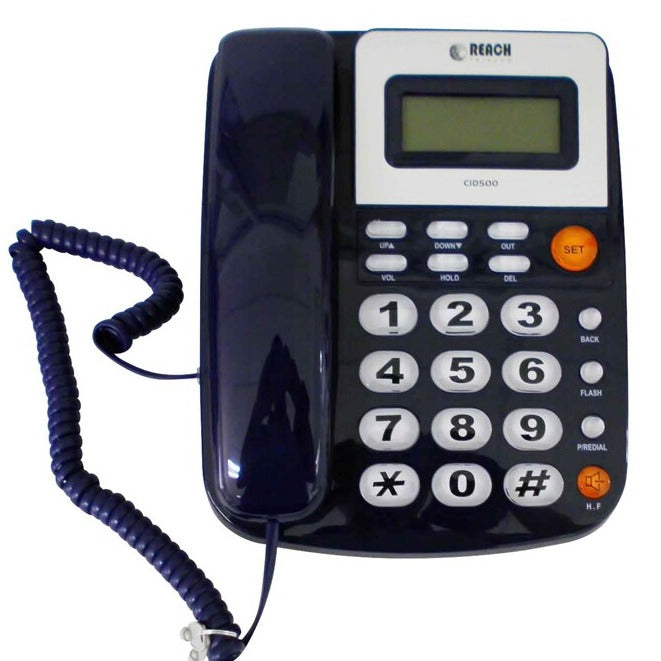 โทรศัพท์ตั้งโต๊ะ REACH รีช รุ่น CID002 สีน้ำเงิน – LIKE OFFICE